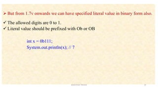 JAVA Literals | PPTX | Programming Languages | Computing