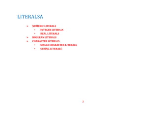 Literals in C# | PPTX