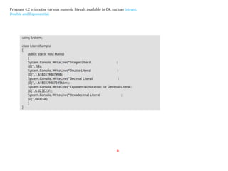 Literals in C# | PPTX