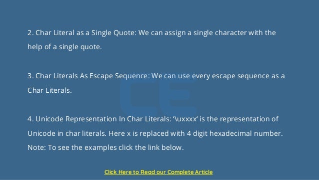 What are Literals in Java (Complete Information) 2022 | PPT