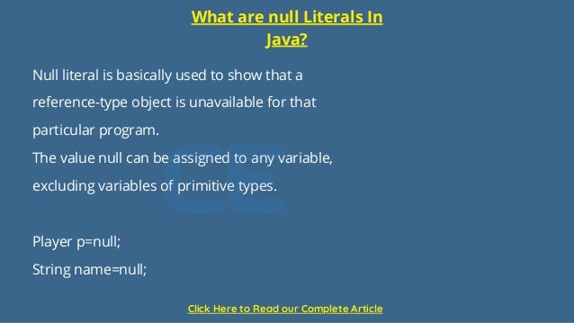What Are Literals In Java Complete Information 2022 Ppt
