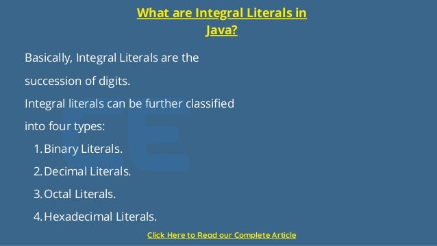What Are Literals In Java Complete Information 2022 Ppt