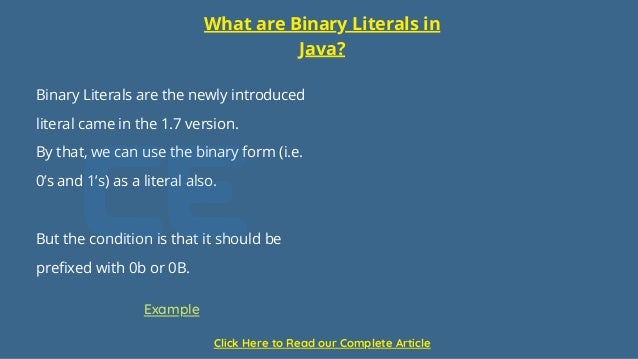 What Are Literals In Java Complete Information 2022 Ppt
