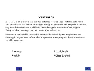 Literals,variables,datatype in C# | PPT