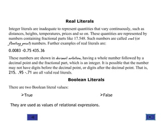 Literals,variables,datatype in C# | PPT