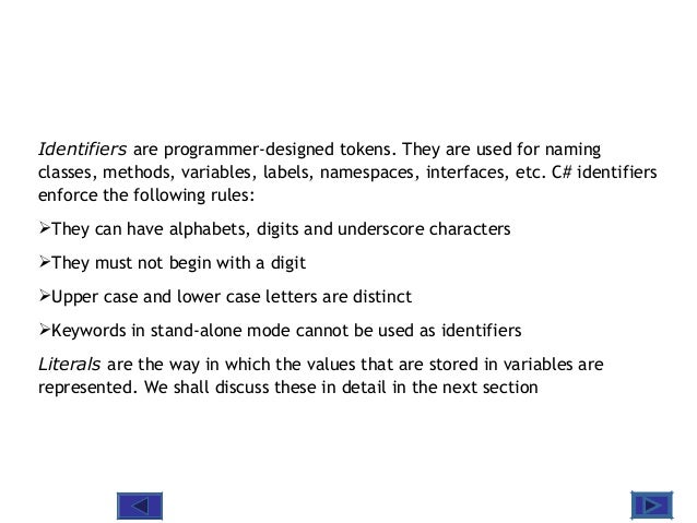 Literals,variables,datatype in C#