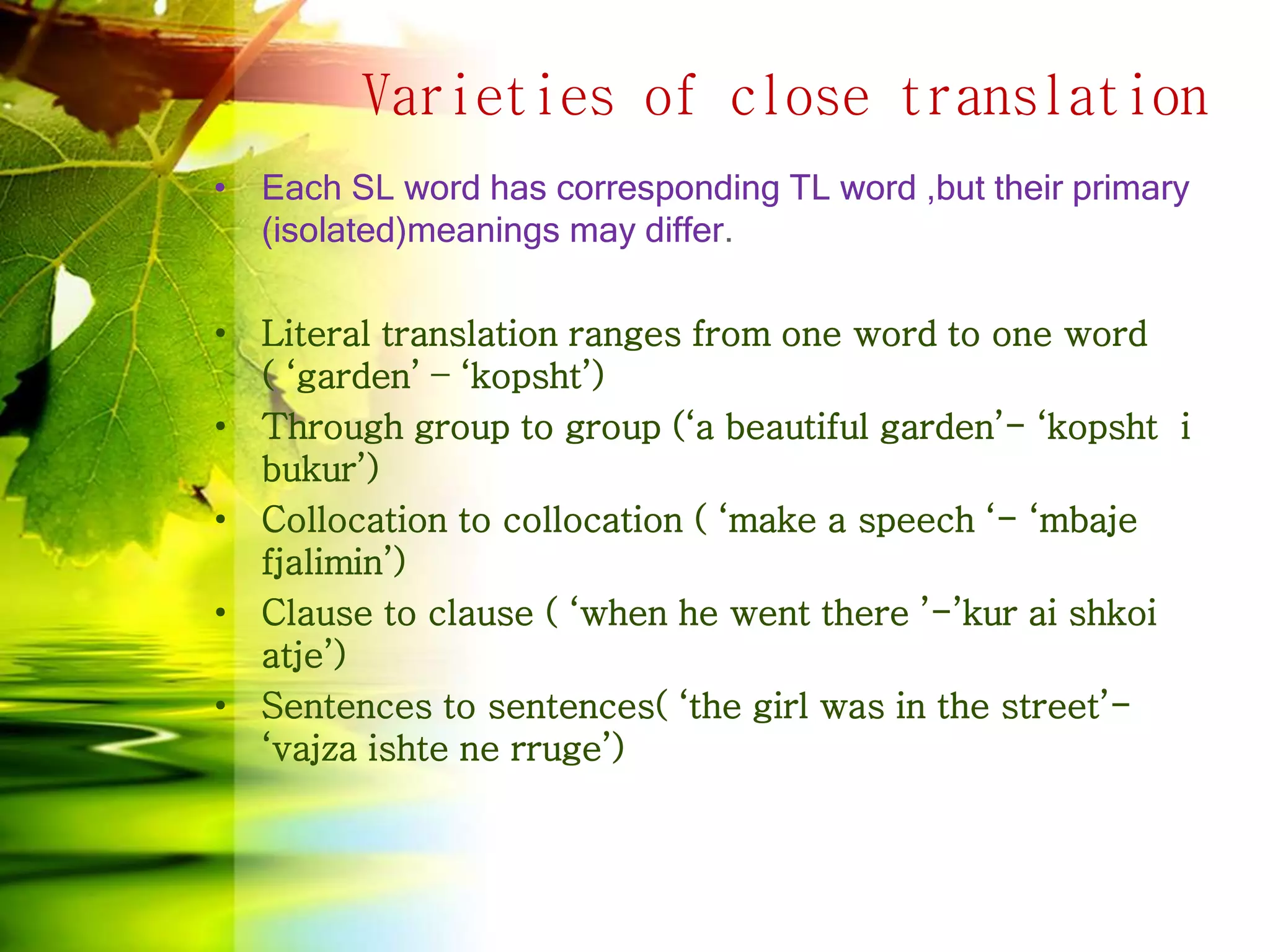 Literal translation | PPTX