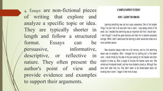 LITERARY.pptx types of literary works and examples | PPTX
