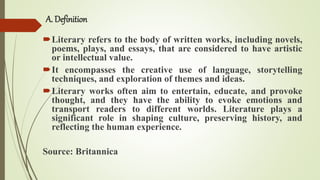 LITERARY.pptx types of literary works and examples | PPTX