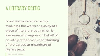 Literary Criticism Powerpoint Presentation | PDF