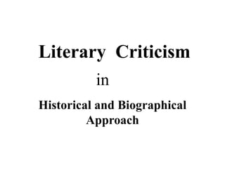 Literary criticism-ppt | PPTX | Fiction | Books and Literature