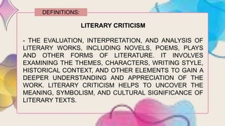 LITERARY-CRITICISM-REPORT.pptx. presentation | PPTX