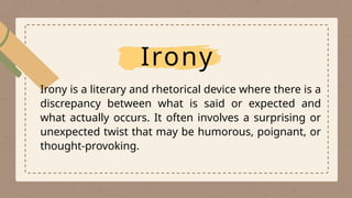 Literary Devices Lesson Powerpoint Presentation - 9th Grade | PPTX