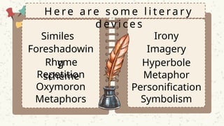 Literary Devices Lesson Powerpoint Presentation - 9th Grade | PPTX