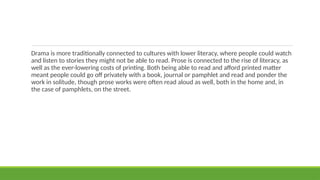 LITERARY PROSE DRAMA POWERPOINT PRESENTATION | PPTX