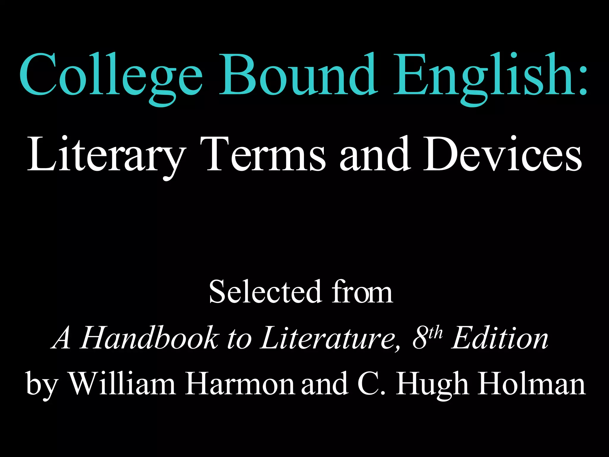 Literary Terms | PPT