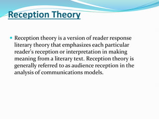LITERARY THEORY FOR EDUCATION PURPOSES ONLY | PPT