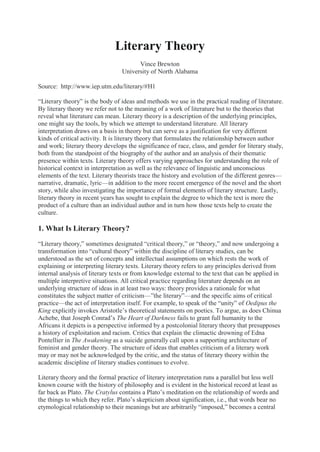 Literary theory an-overview | PDF