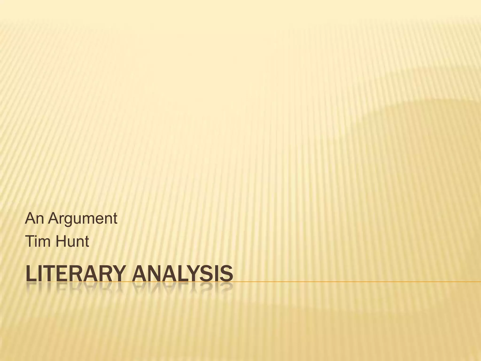 Literary analysis | PPTX