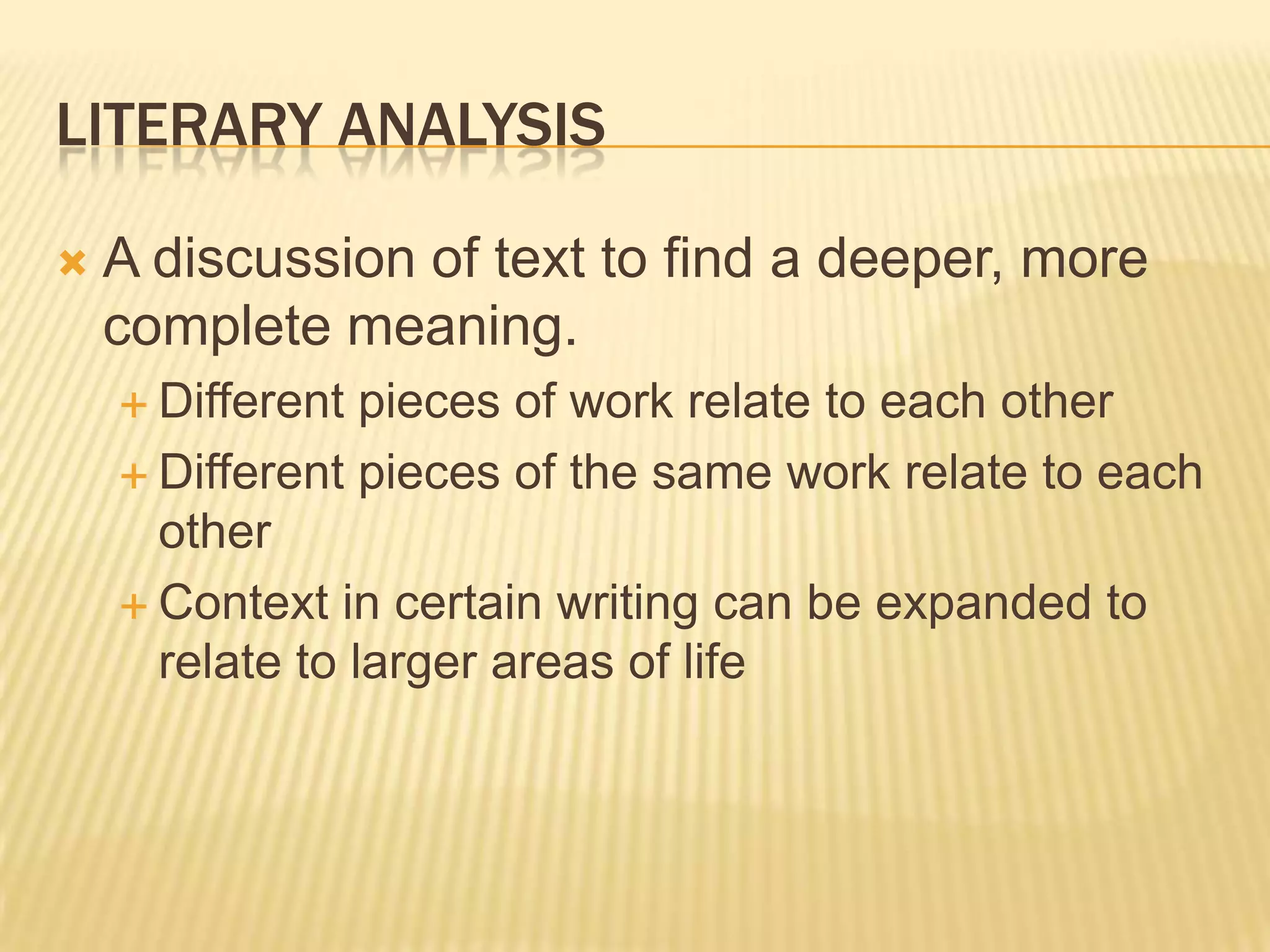 Literary analysis | PPTX