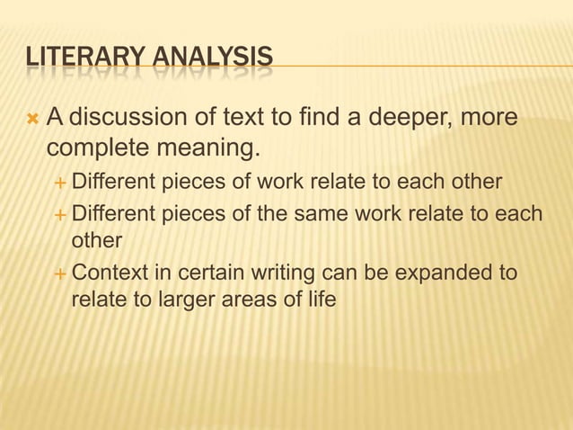Literary analysis | PPT