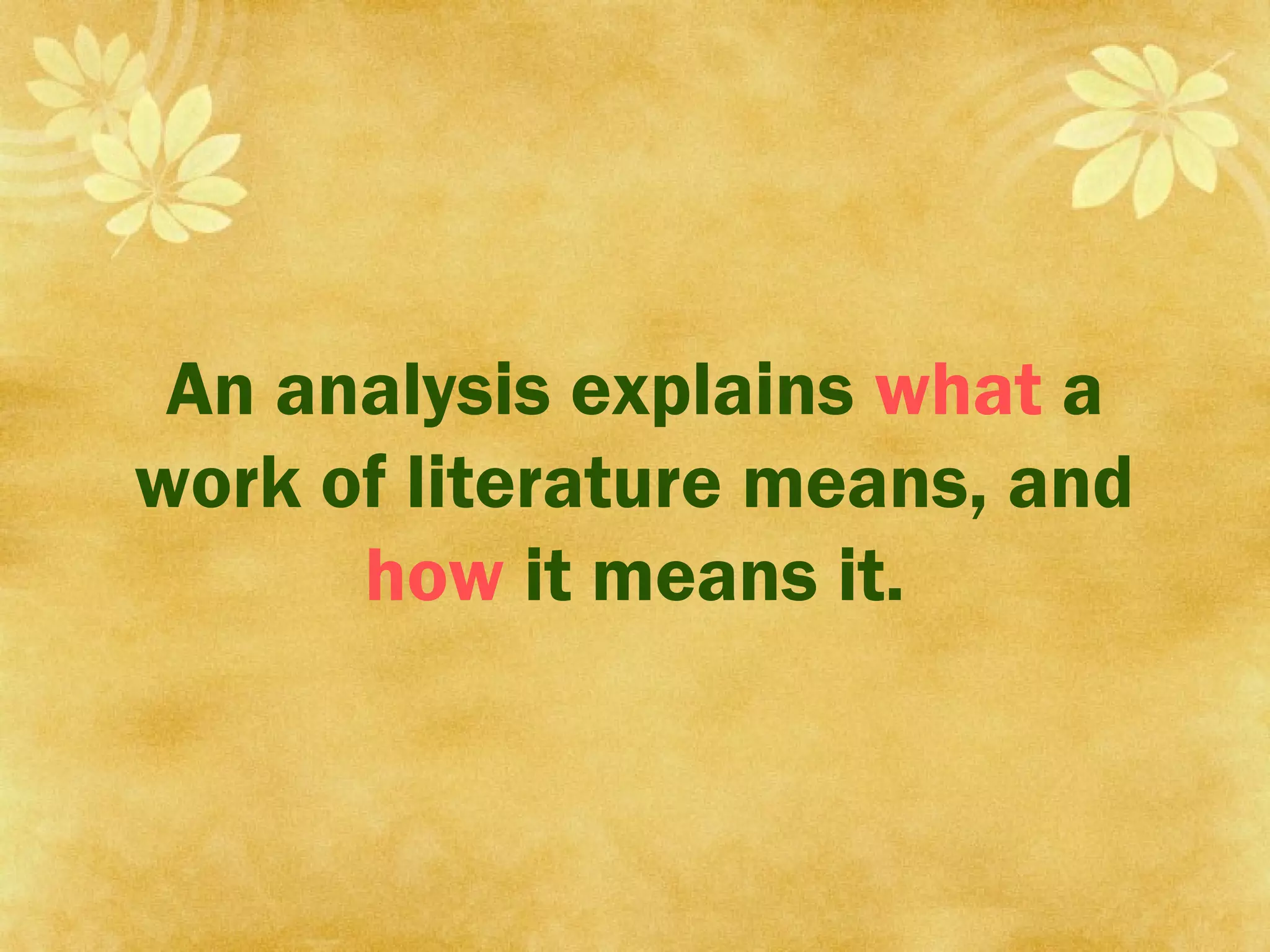 Literary analysis | PPT