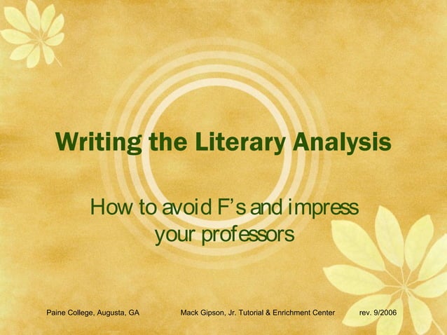 Literary analysis | PPT