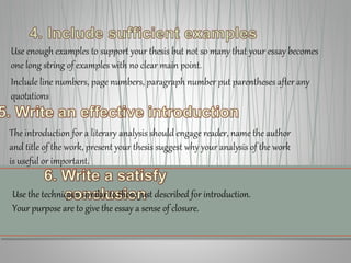 Literary analysis | PPTX