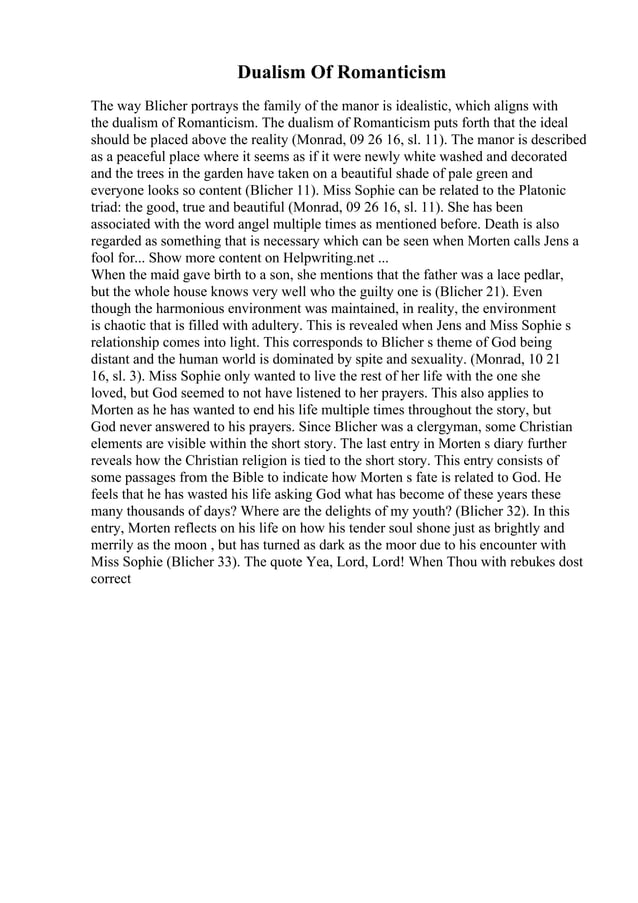 Literary Analysis Essay Example Short Story | PDF