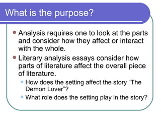 Literary analysis essays djd1 | PPT