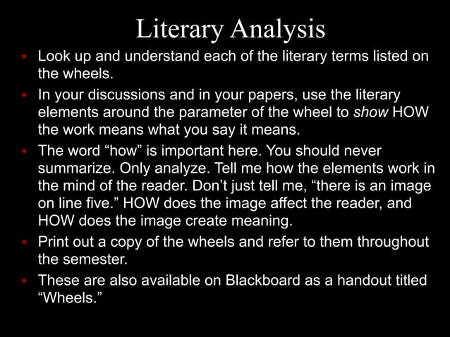 Literary Analysis Notes | PPT
