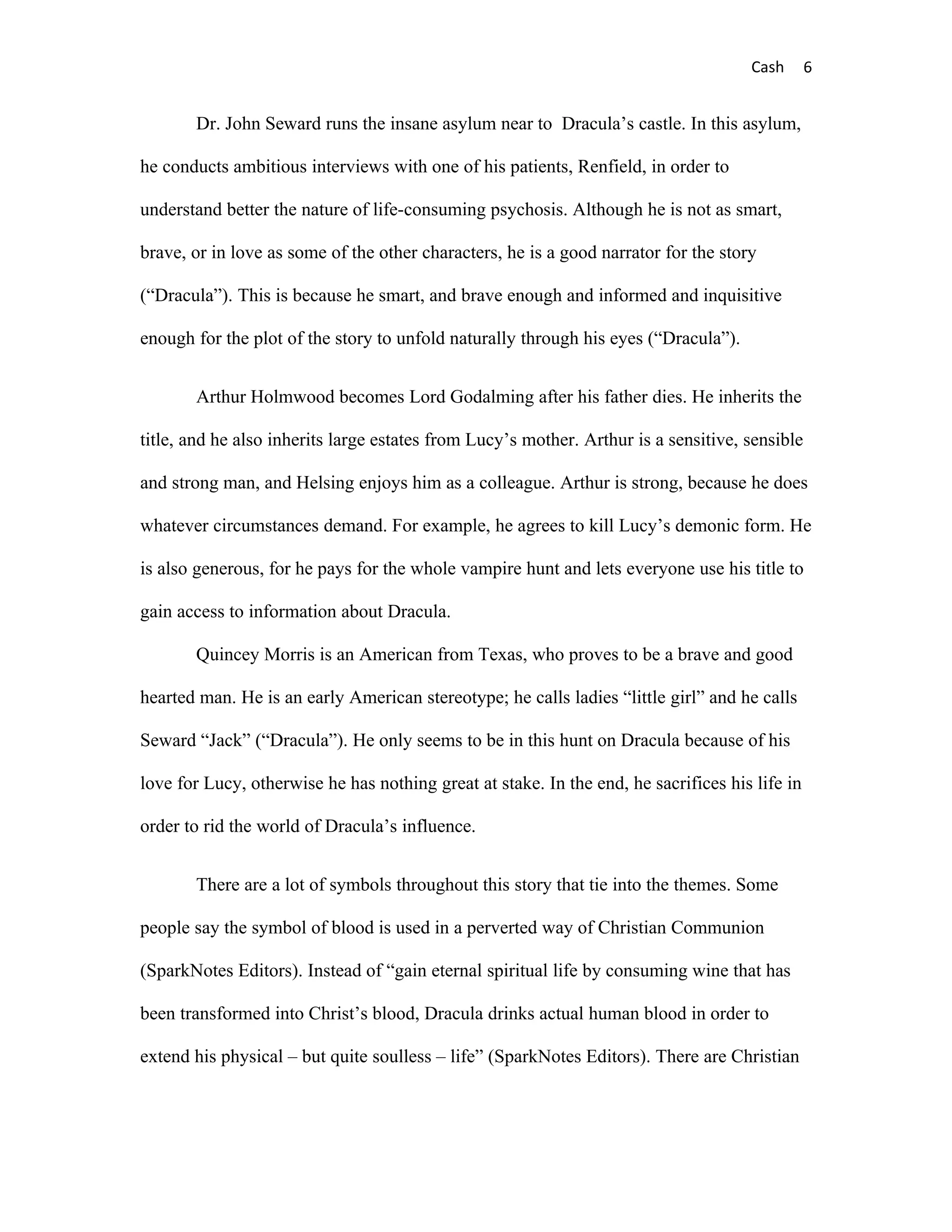 Literary analysis on dracula | DOC