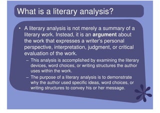 Literary Analysis Research Paper | PDF