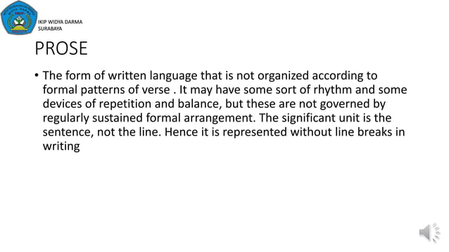 Literary appreciation prose | PPTX