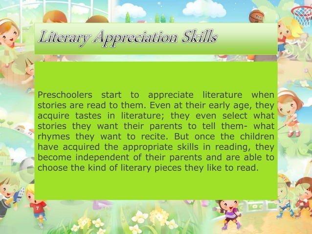 Literary appreciation skills | PPTX | Parenting | Family and Relationships