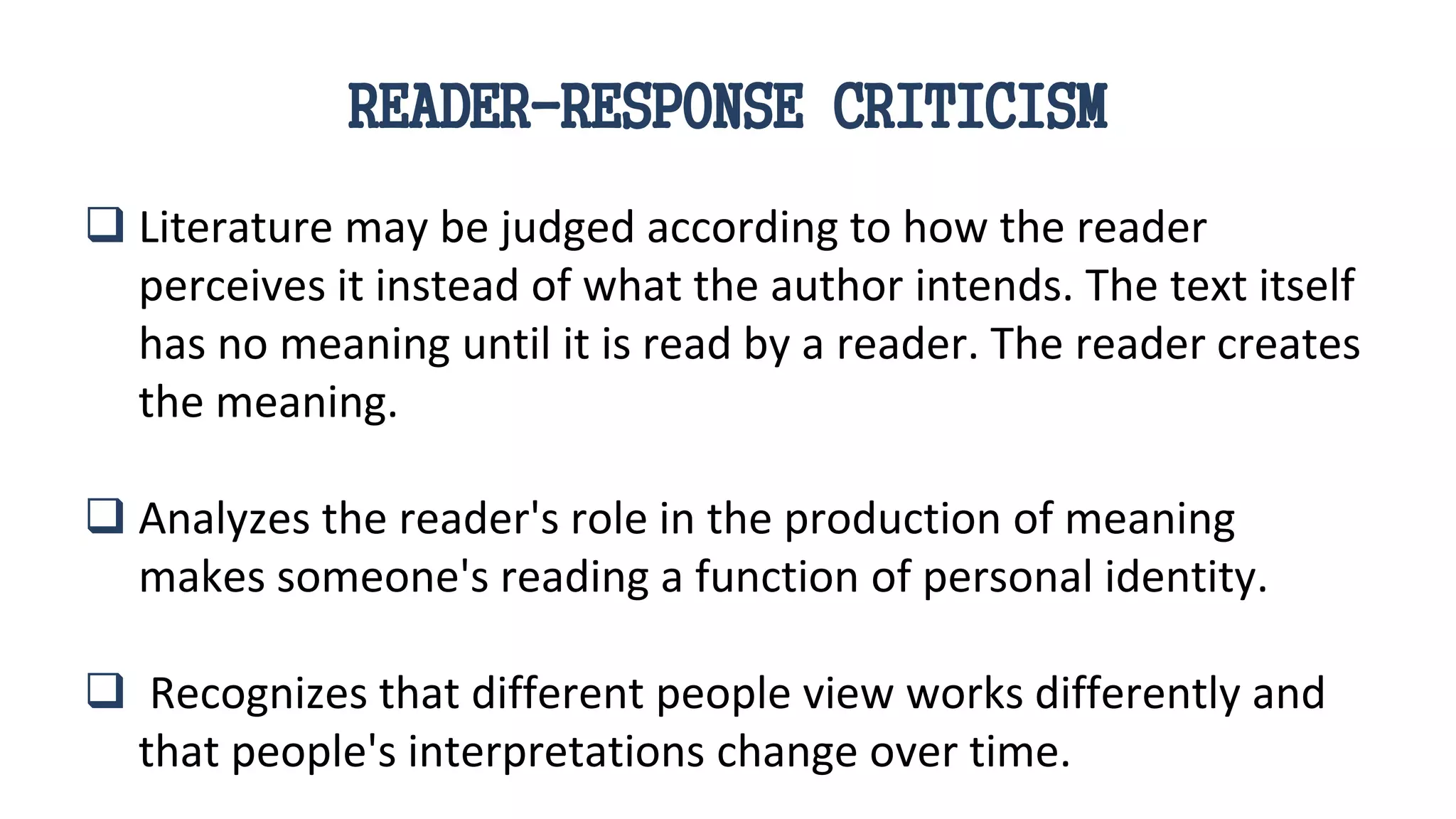 Literary approaches | PPTX