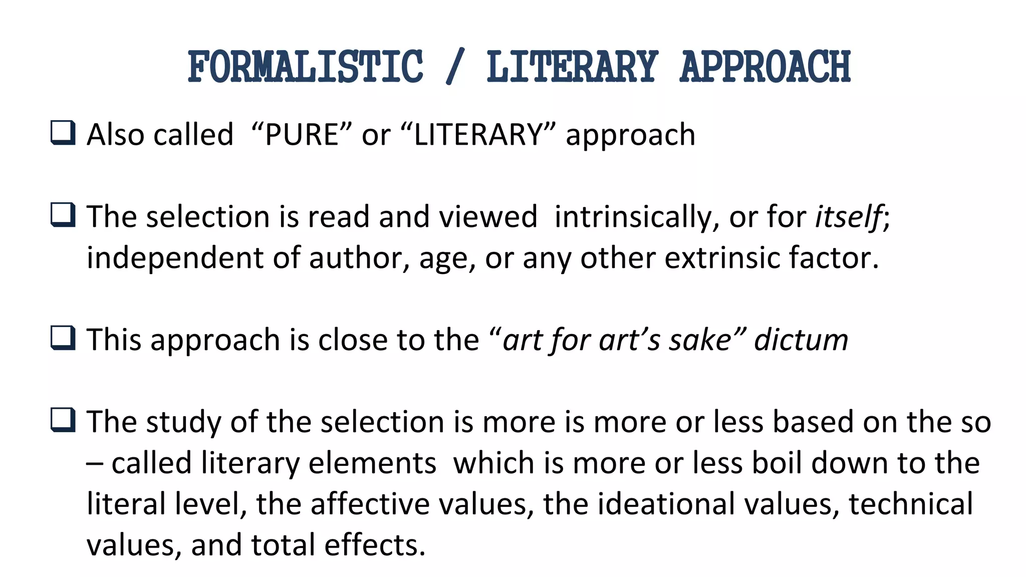 Literary approaches | PPTX