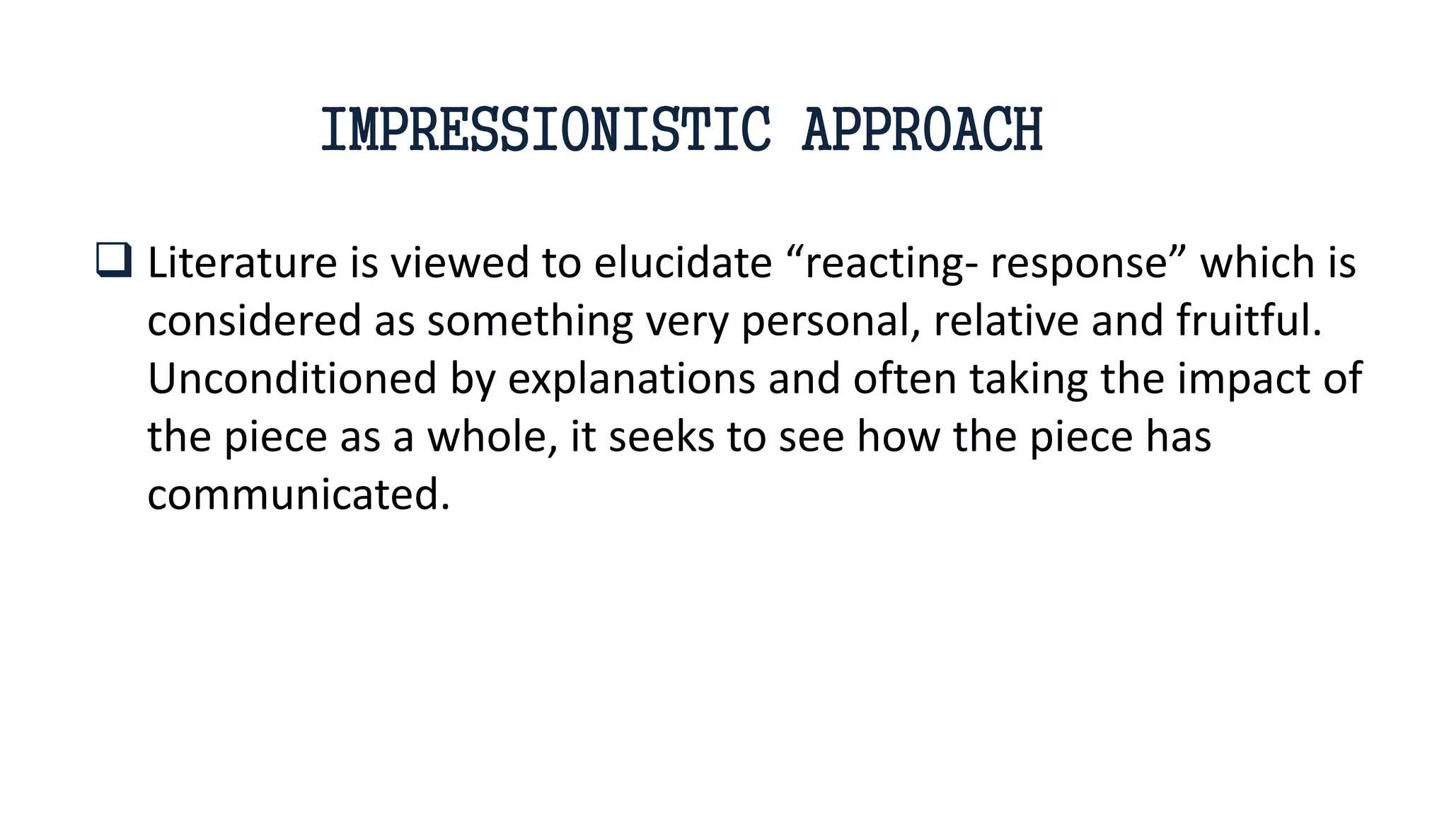 Literary approaches | PPTX