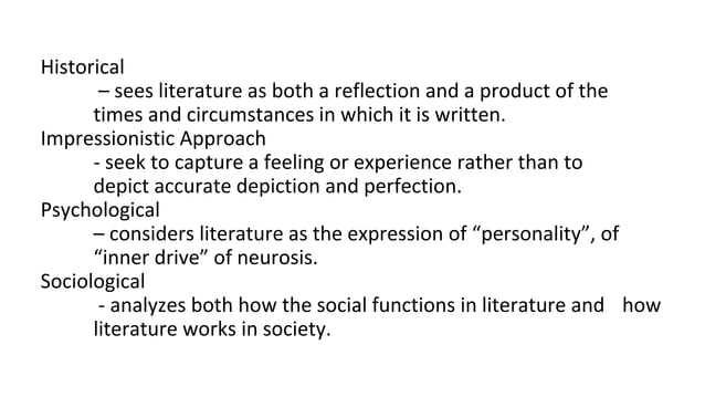 Literary approaches | PPTX