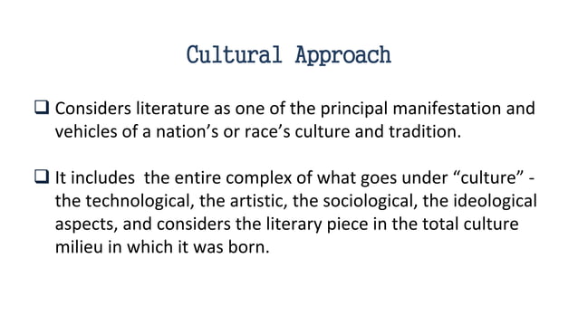 Literary approaches | PPTX