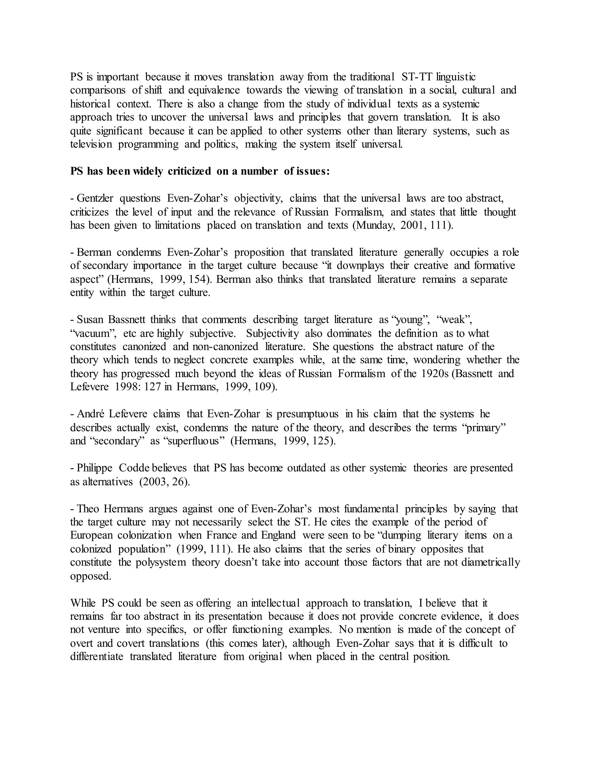 Literary approach to translation theory | DOCX