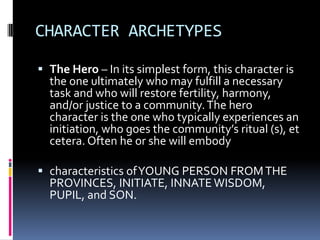 Literary archetypes and the hero’s journey | PPTX