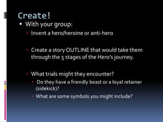 Literary archetypes and the hero’s journey | PPTX
