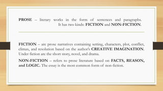 Literary Arts in Art Appreciation learning the literature | PPTX