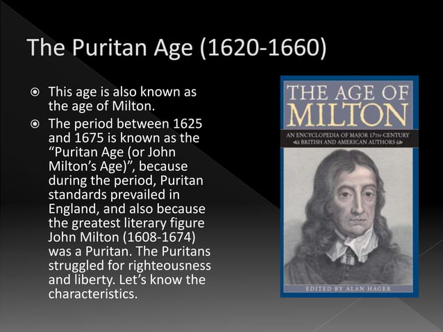 Literary characteristics of the puritan age | PPTX | Poetry | Books and ...