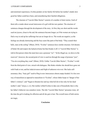 Literary comparison essay | DOC | Fiction | Books and Literature