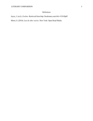 Literary comparison essay | DOC | Fiction | Books and Literature