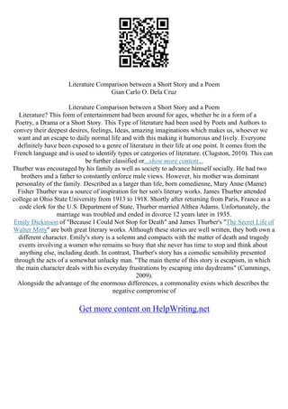 Literary Comparison Essay | PDF