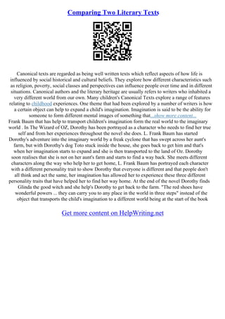 Literary Comparison Essay | PDF