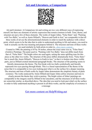 Literary Comparison Essay | PDF